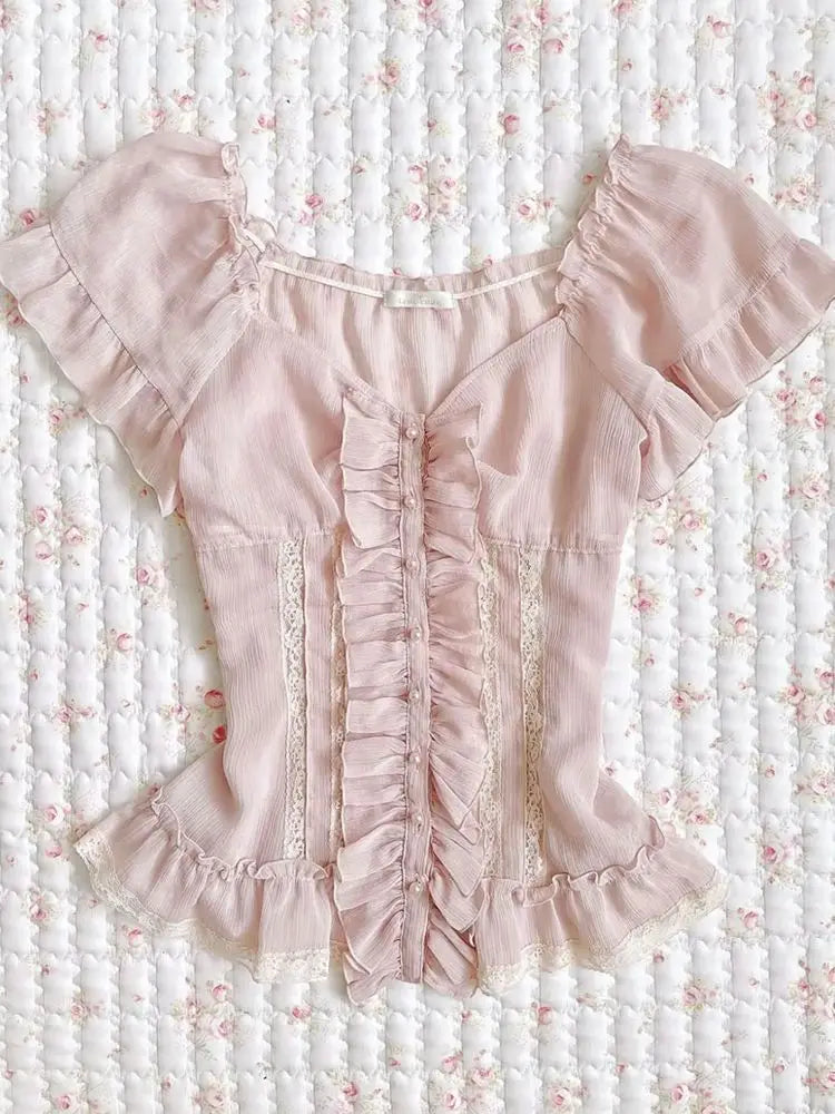 Japanese 2000s Y2k Gyaru Lolita Pink Shirt Womens Dresses 3-Piece ...